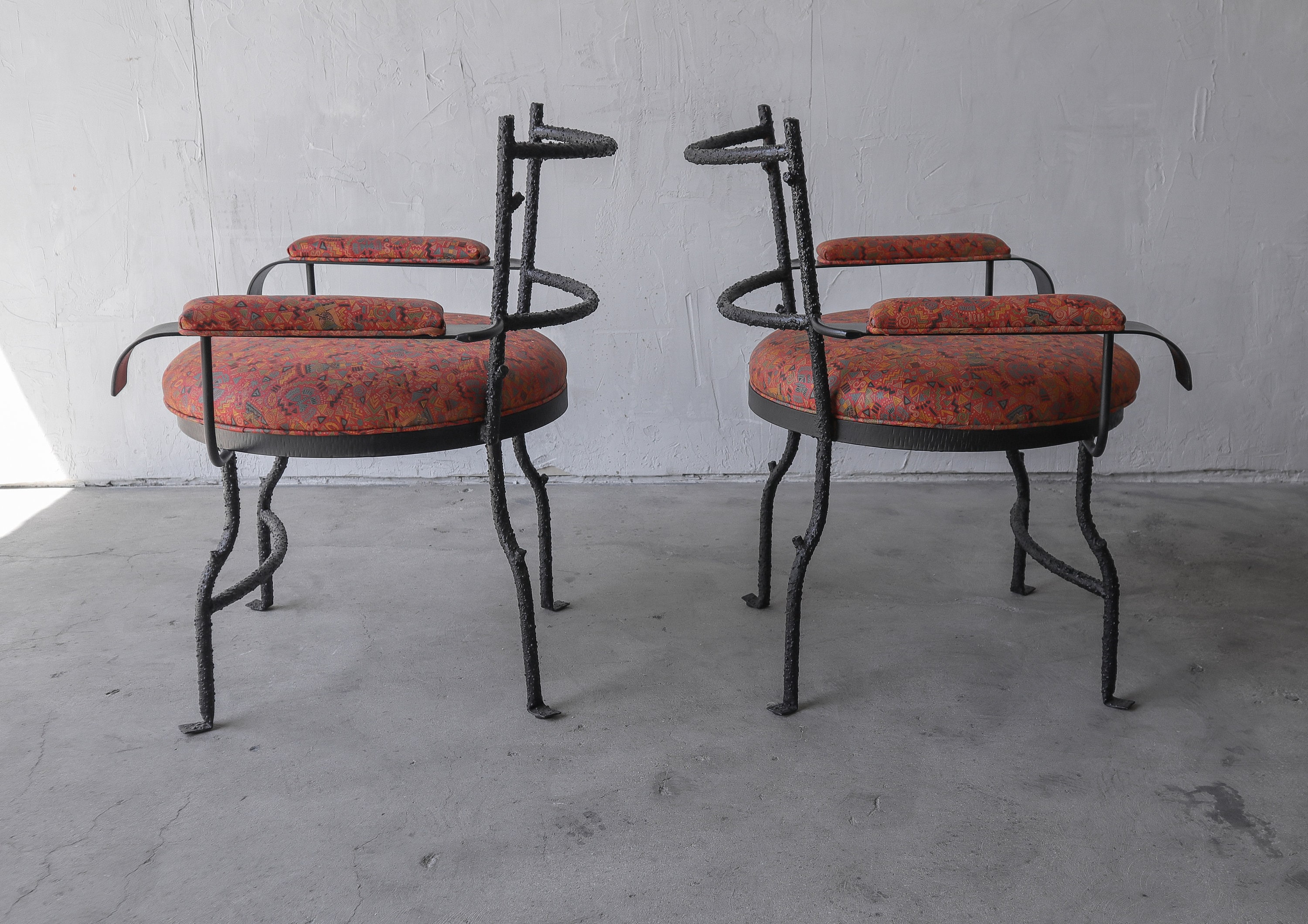 Pair of Bespoke Metal and Leather Arm Chairs - Etsy