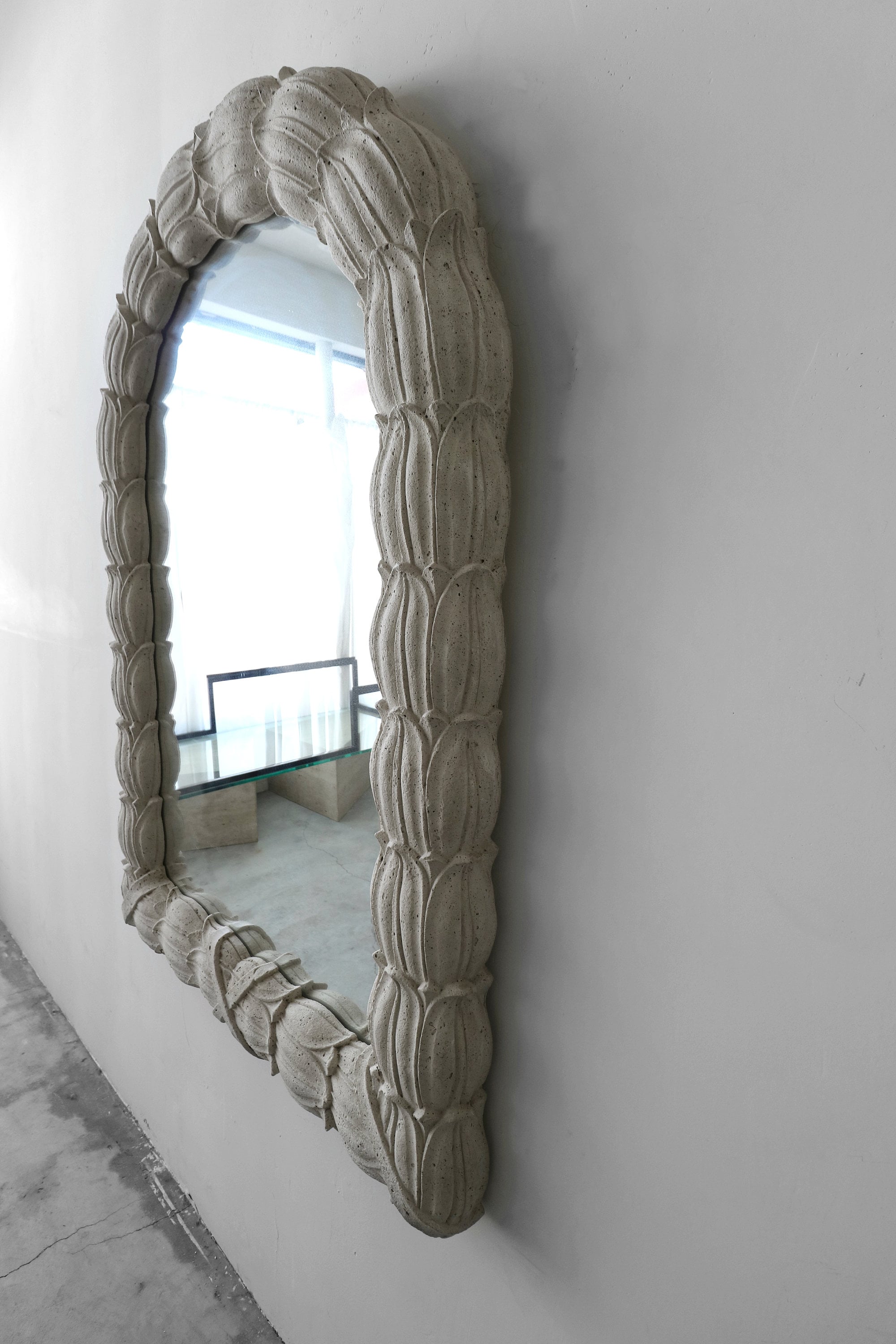 Huge Molded Concrete Sand Stone Wall Mirror - Etsy