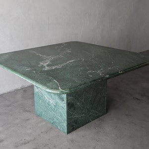 Post Modern Square Green Marble Dining Table - Etsy