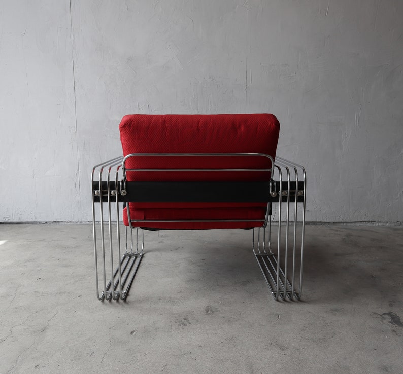 Mid Century Chrome Rod Lounge Chair by Heinz Meier for Landes Stendig ...