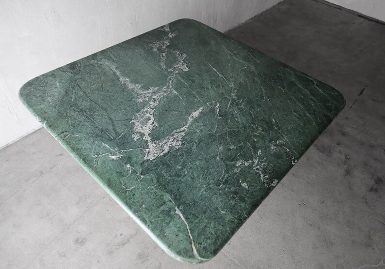 Post Modern Square Green Marble Dining Table - Etsy