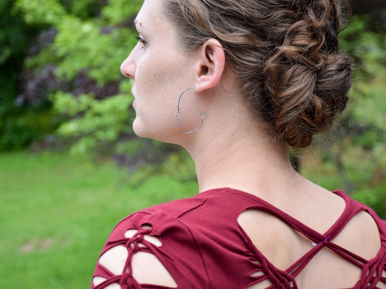 Sterling Silver Face Earrings | Etsy