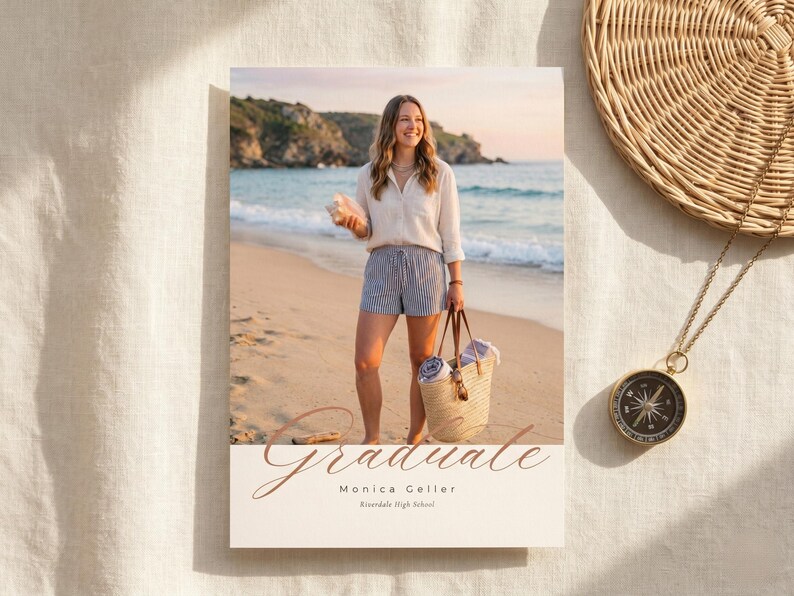 Graduation Invite Canva Template 2026 | Senior Girl Multi Photo Party ...