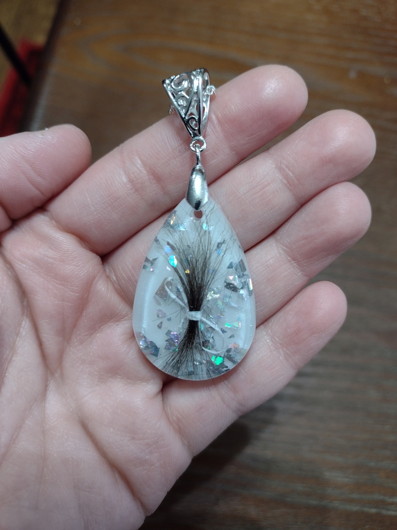 Personalized Resin Hair Keepsake Necklace, Hand Carved Hair Pendant ...