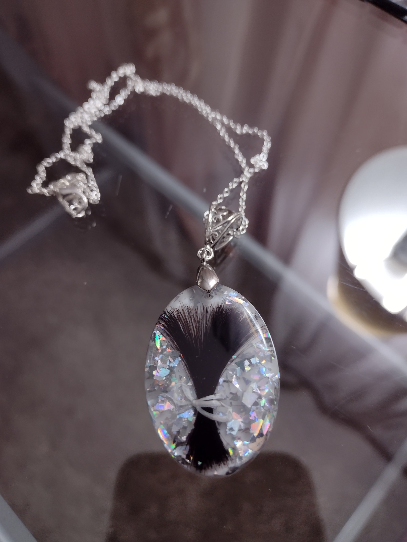 Personalized Resin Hair Keepsake Necklace, Hand Carved Hair Pendant ...