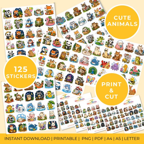 Animals Stickers - Etsy UK