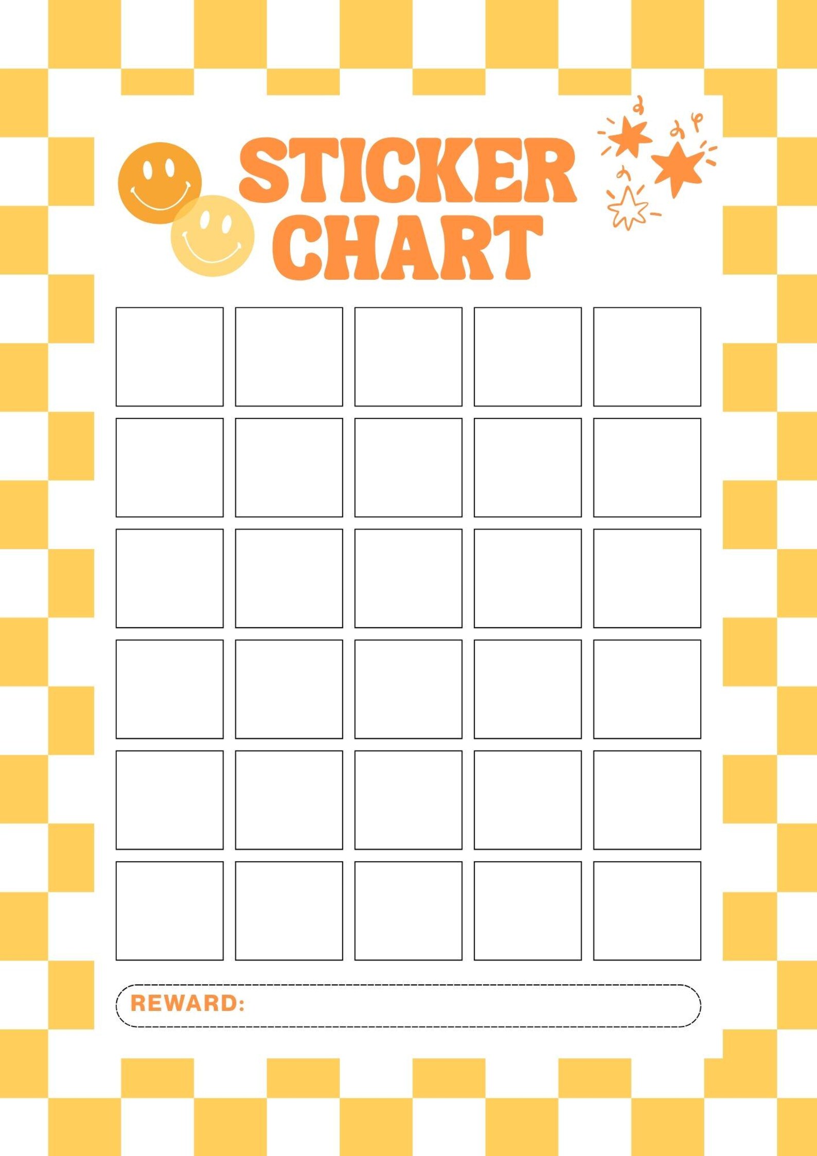 Toddler Sticker Chart - Etsy