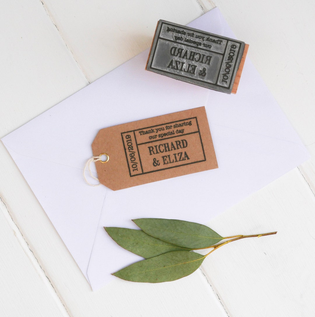 Wedding Favour Ticket Rubber Stamp | Personalised Wedding Favour Stamp ...