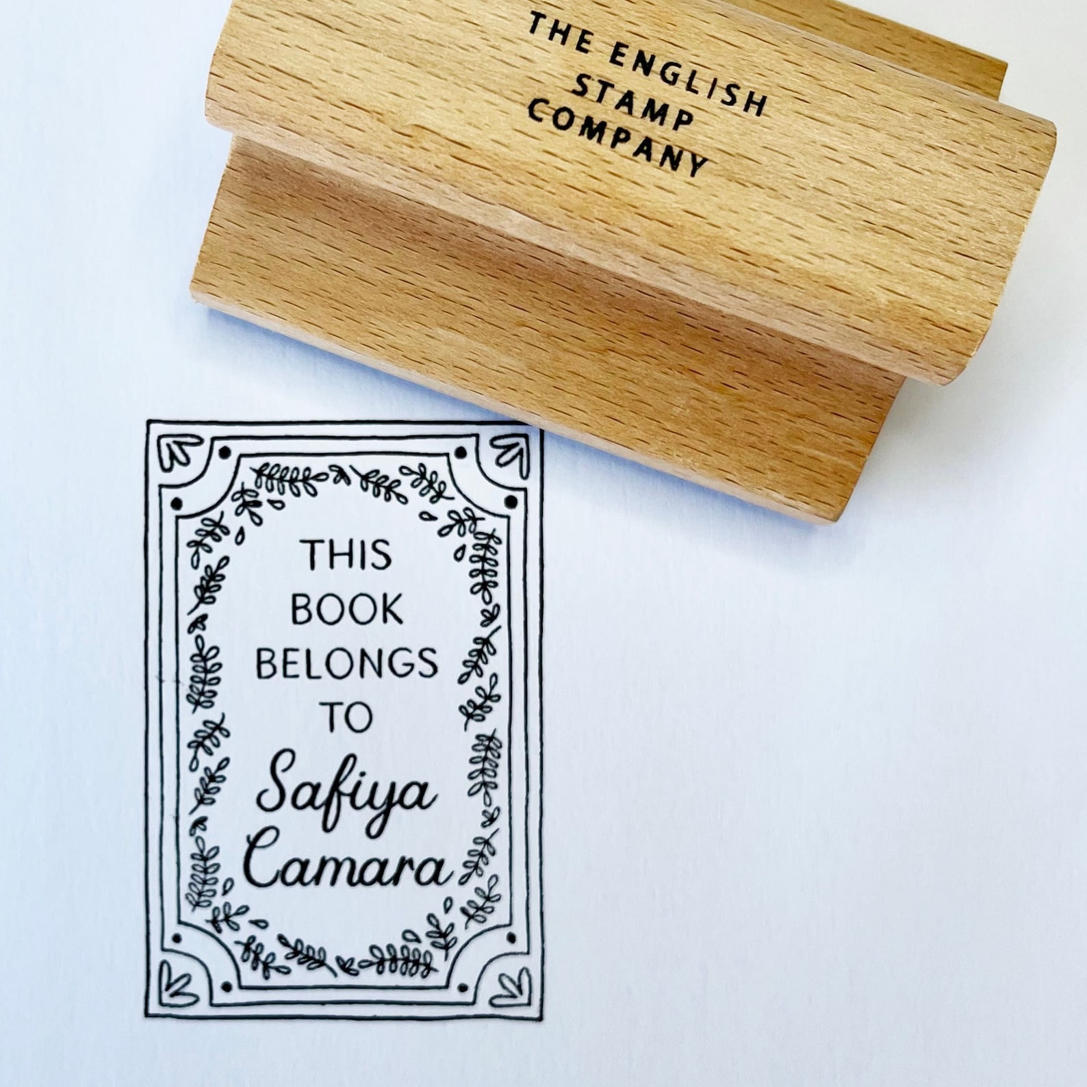 Hand Drawn Border Ex Libris Rubber Stamp Custom This Book - Etsy