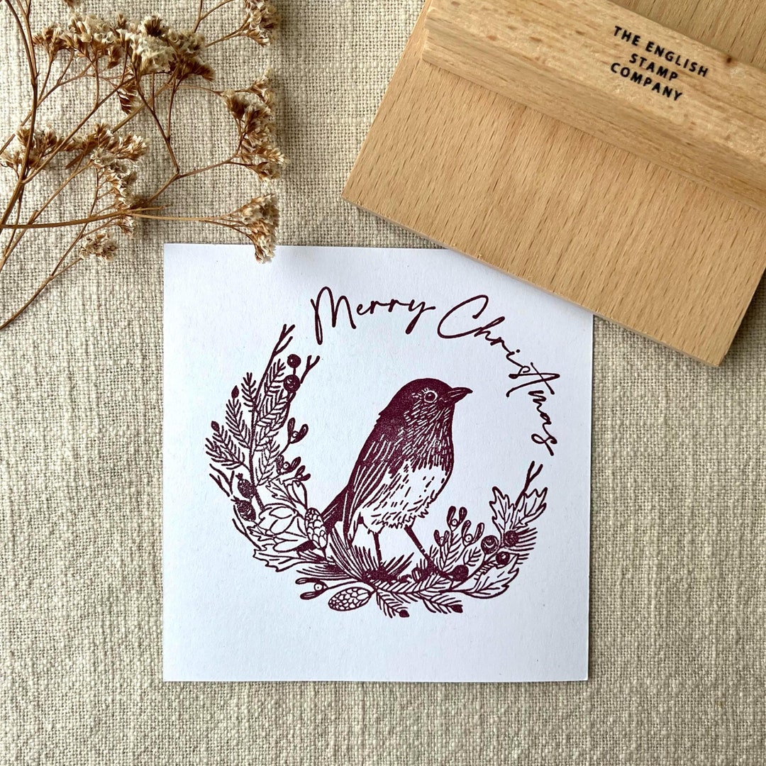 Christmas Robin Stamp Rubber Stamp Christmas Stamp Christmas Card ...