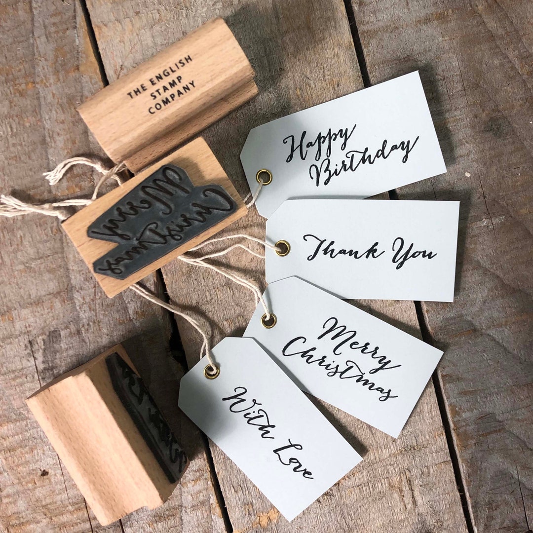 Greetings Script Rubber Stamp Set | Happy Birthday Stamp | With Love ...