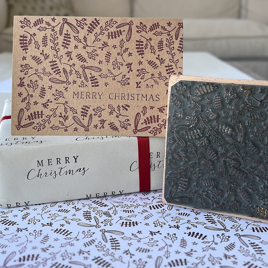 Winter Medley Rubber Stamp | Pattern Stamp | Christmas Stamps | Holly ...