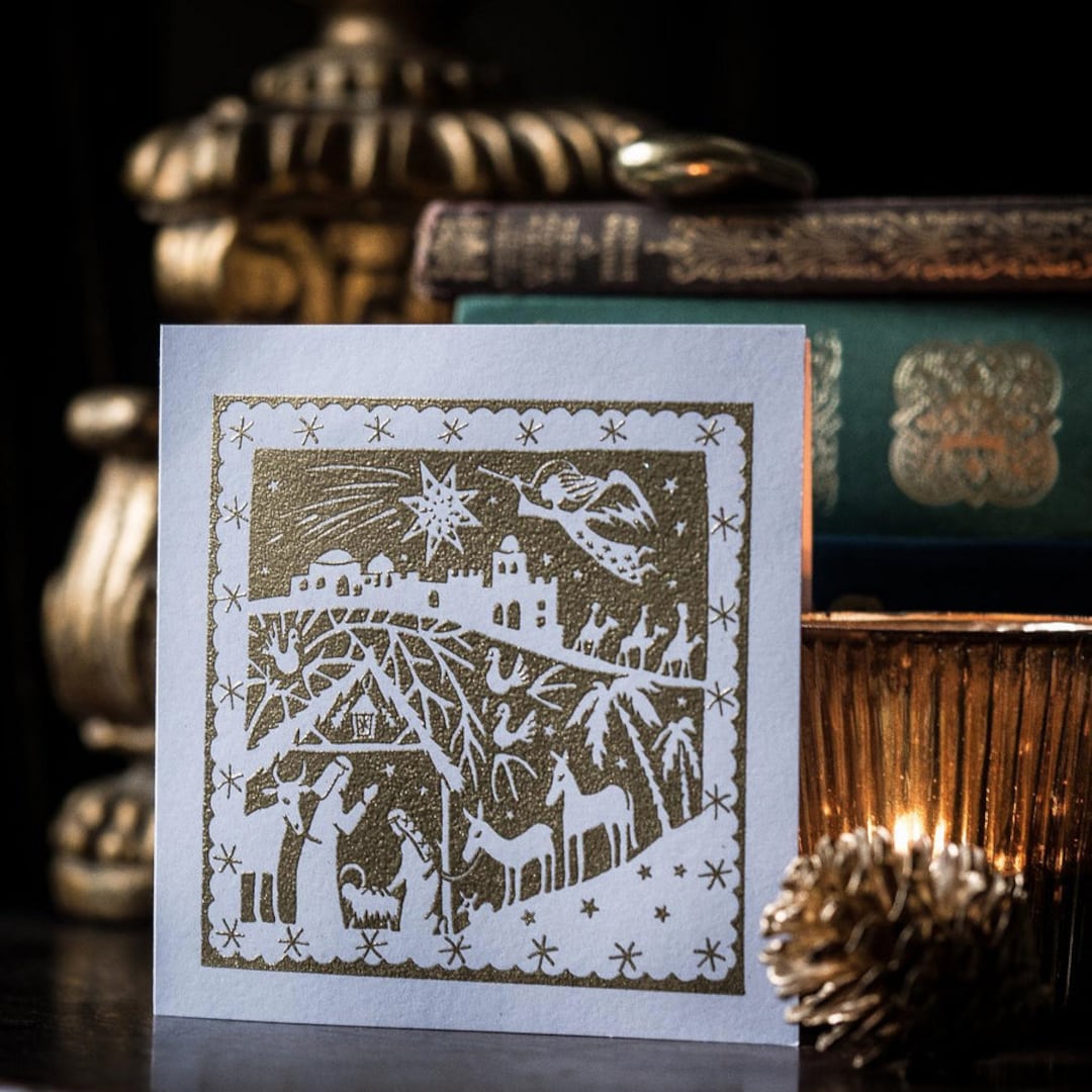 Handmade Nativity Scene Rubber Stamp for Christmas Crafts, Cards, and ...