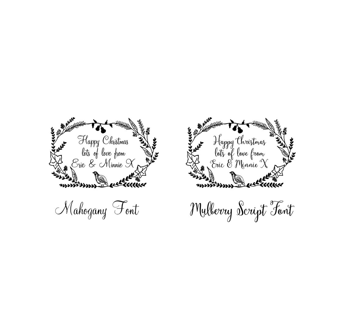 Christmas Stamp Partridge in A Pear Tree Personalised - Etsy UK