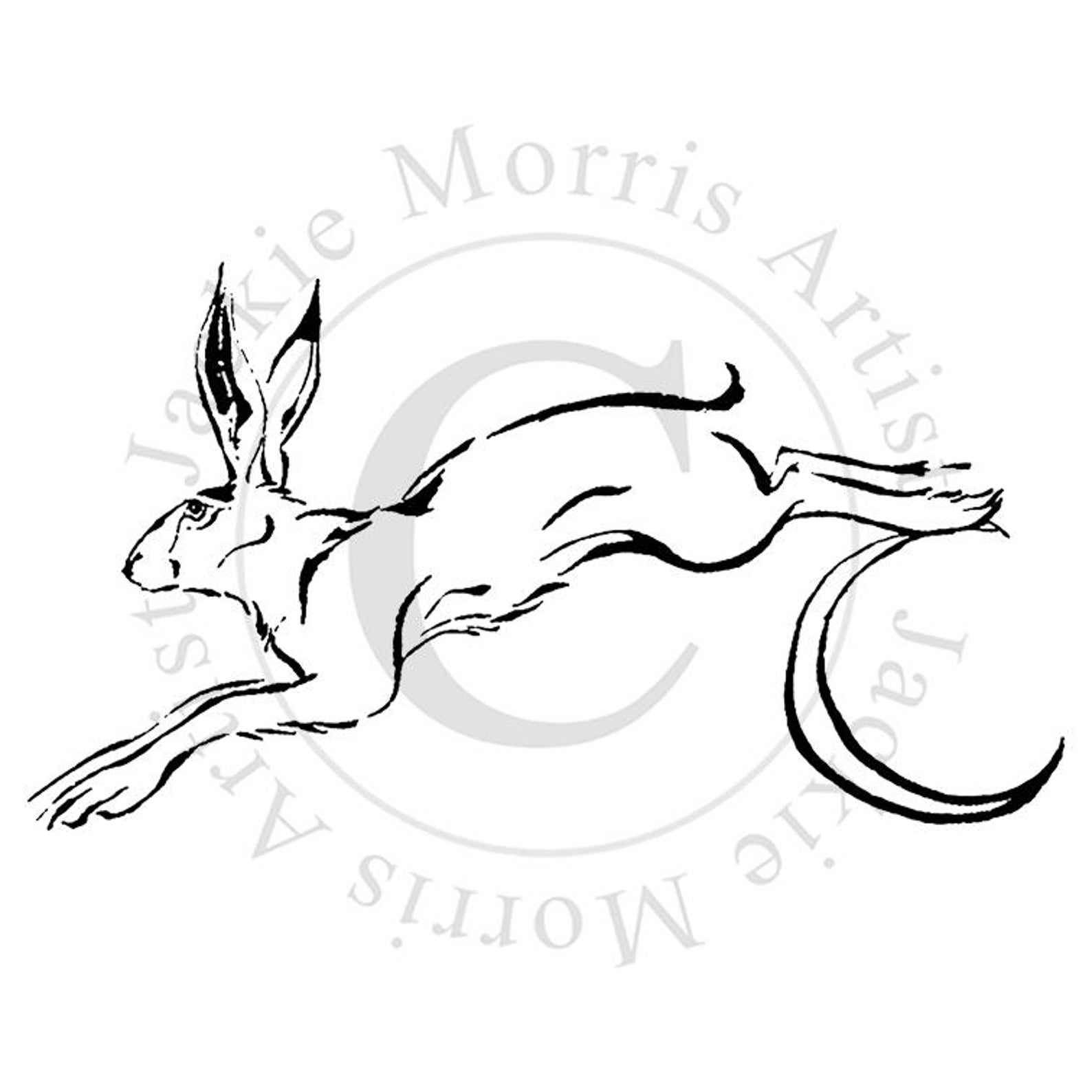 Jackie Morris Hare Wildlife Rubber Stamp for Creative Crafting, Card ...