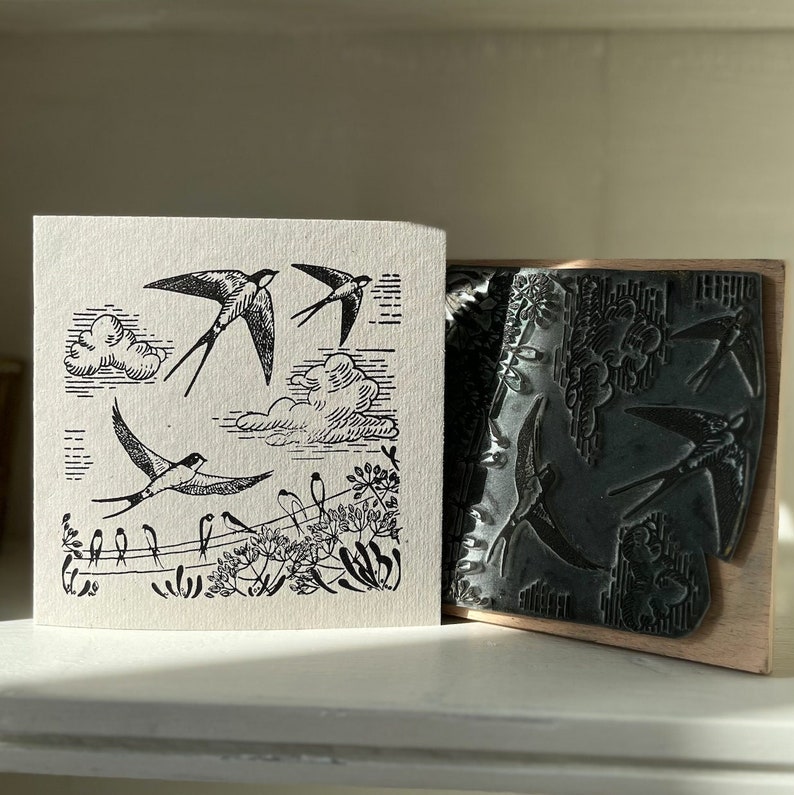 Swallow Scene Rubber Stamp for Greeting Cards, Wildlife Art, Eco ...