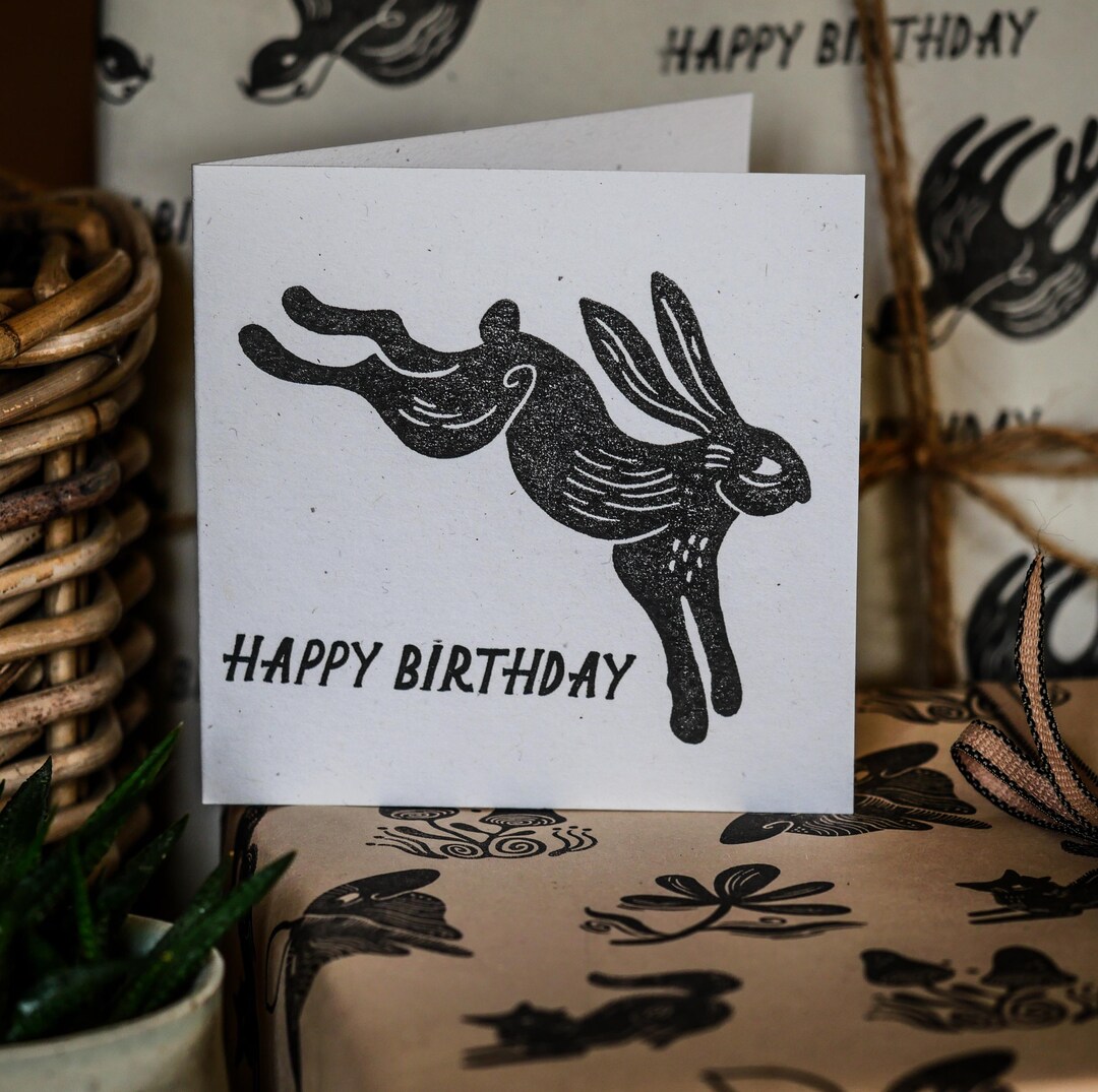 Leaping Hare Wildlife Rubber Stamp for Creative Crafting, Card Making ...