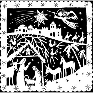 Handmade Nativity Scene Rubber Stamp for Christmas Crafts, Cards, and ...