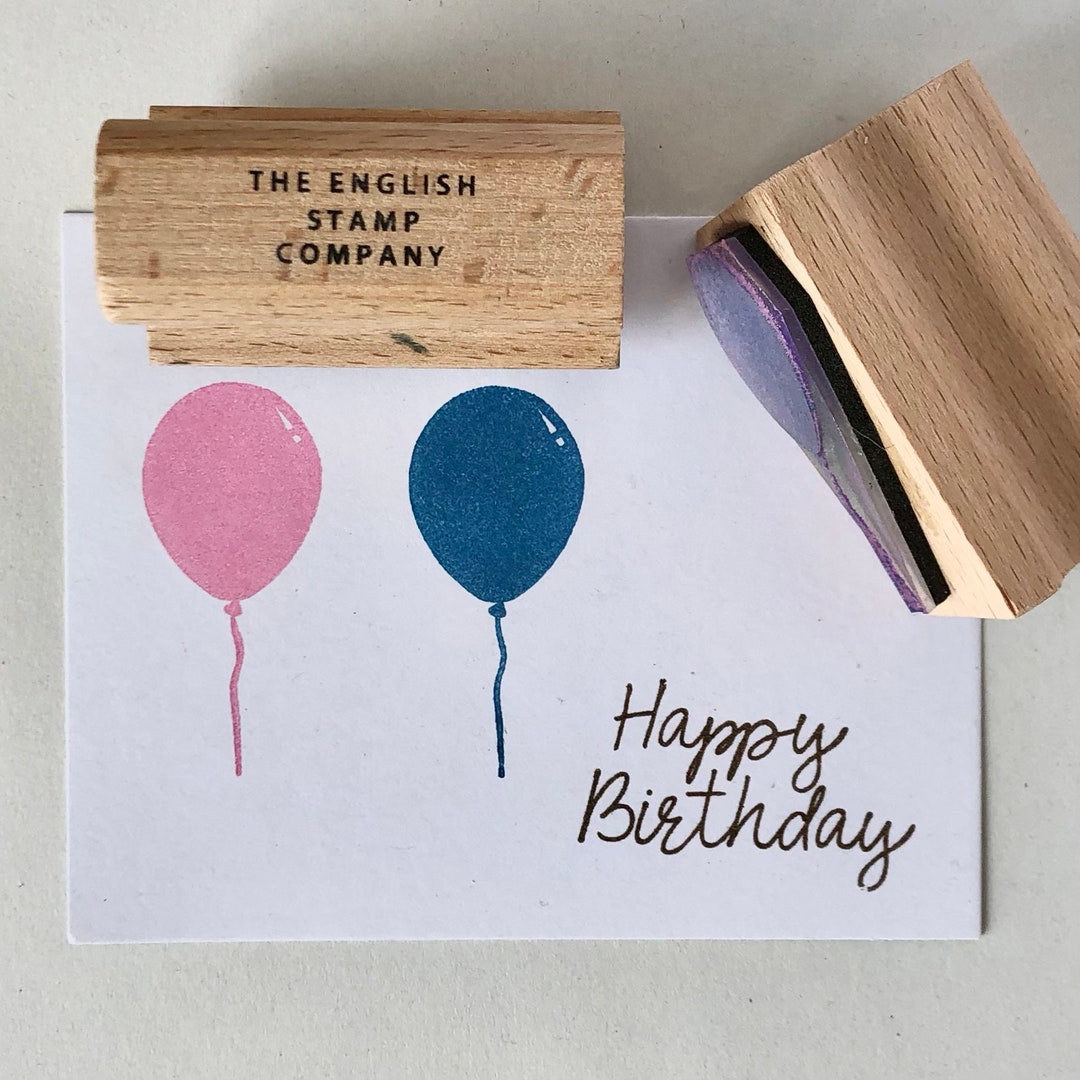 Happy Birthday Balloon Rubber Stamp Set | Birthday Stamp Set | Balloon ...