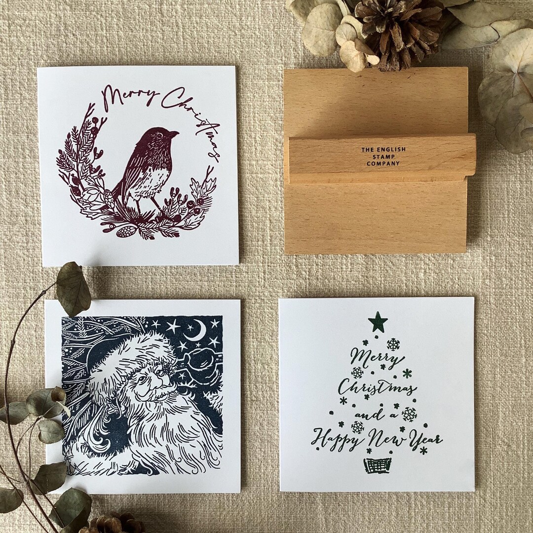 Handcrafted Christmas Rubber Stamp Set: Holiday Card Art - Etsy