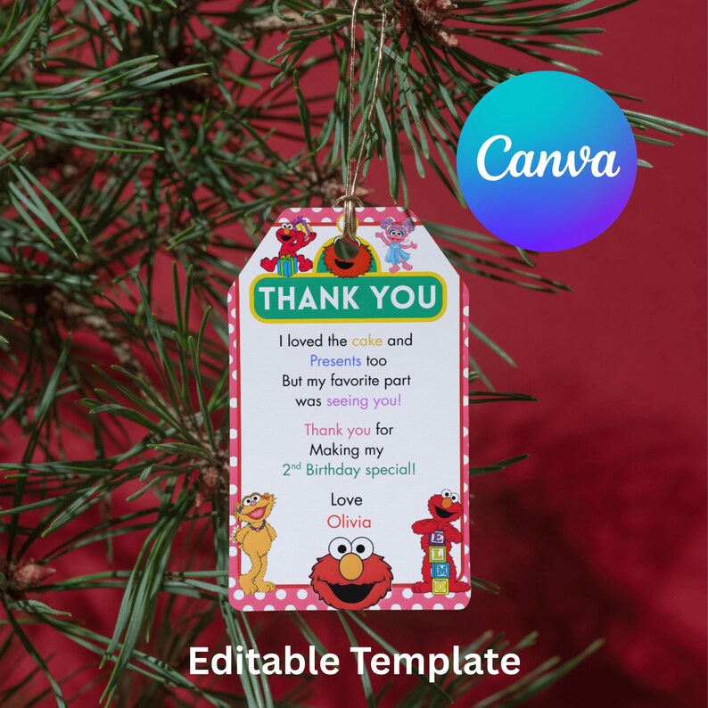 Themed Birthday Favor Tags, Editable Kids Party Supply, Thank You Tag ...