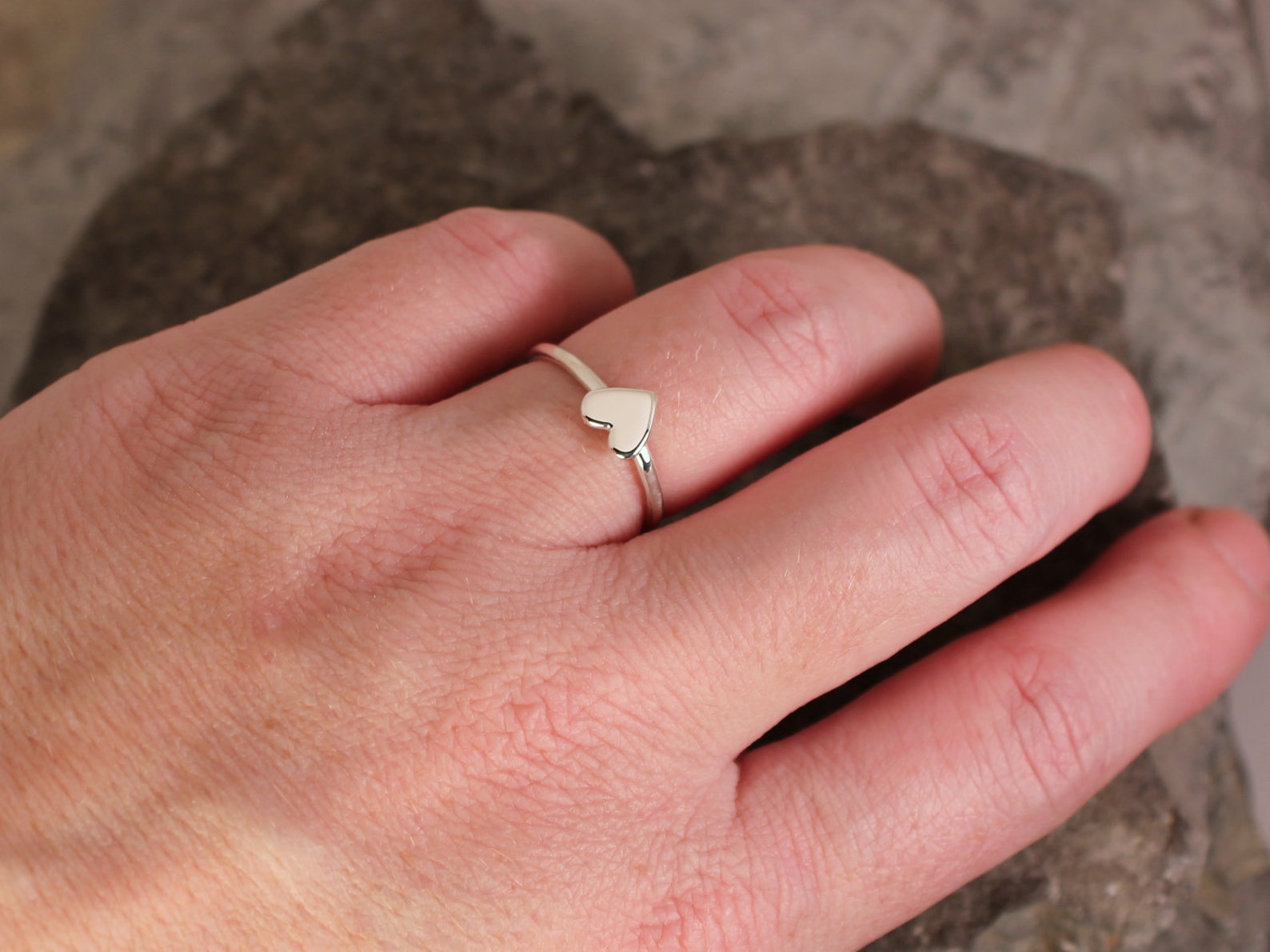 Heart Stacking Ring Sterling Silver Made to Order - Etsy