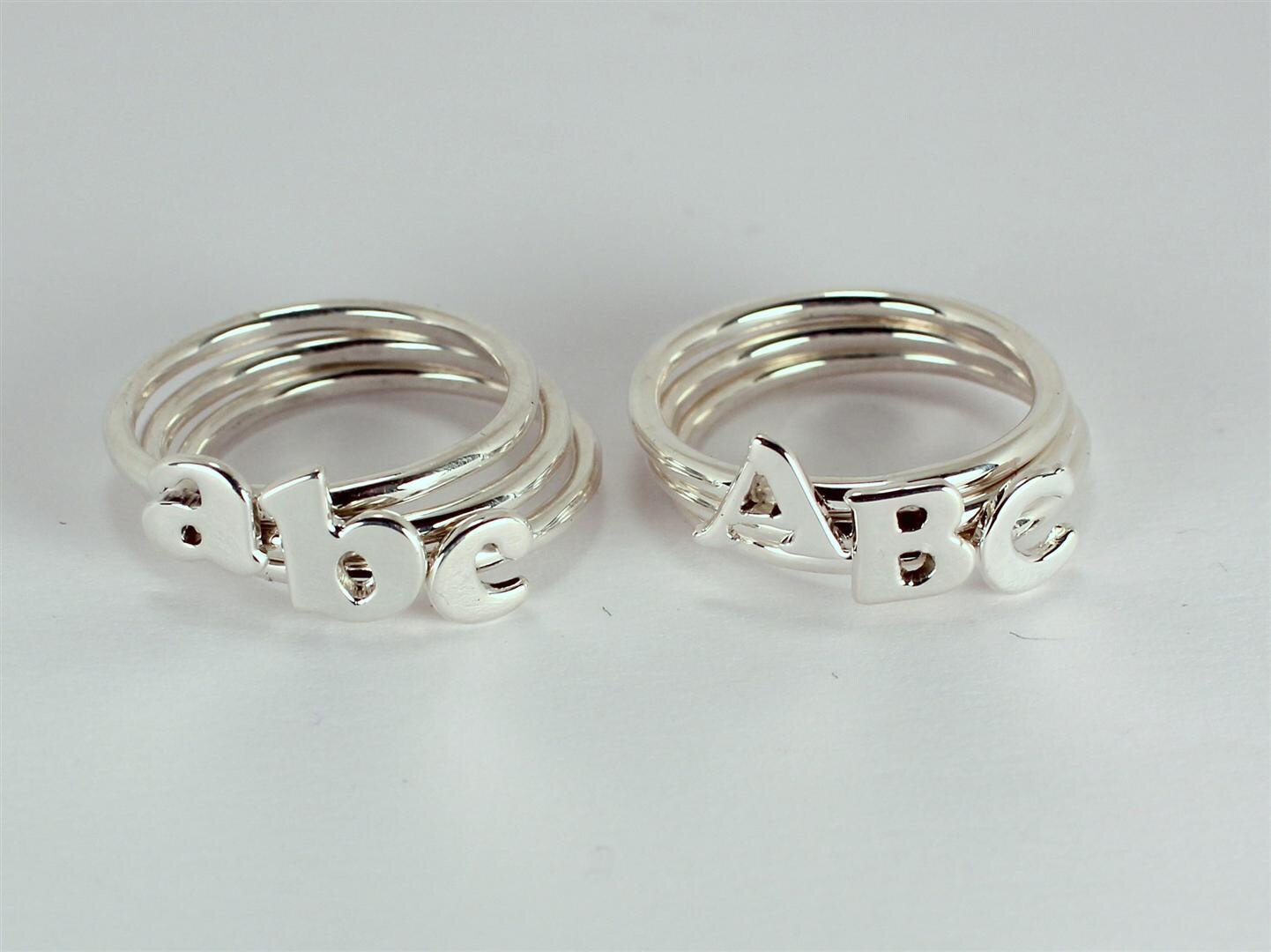 Initial Stacking Ring Sterling Silver Made to Order - Etsy