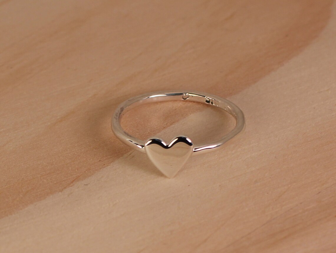 Heart Stacking Ring Sterling Silver Made to Order - Etsy