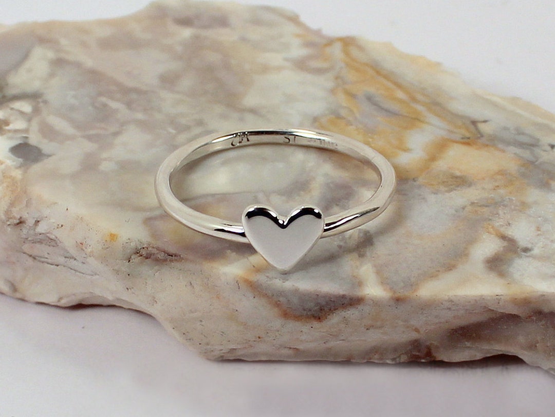 Heart Stacking Ring, Sterling Silver, Made to Order - Etsy