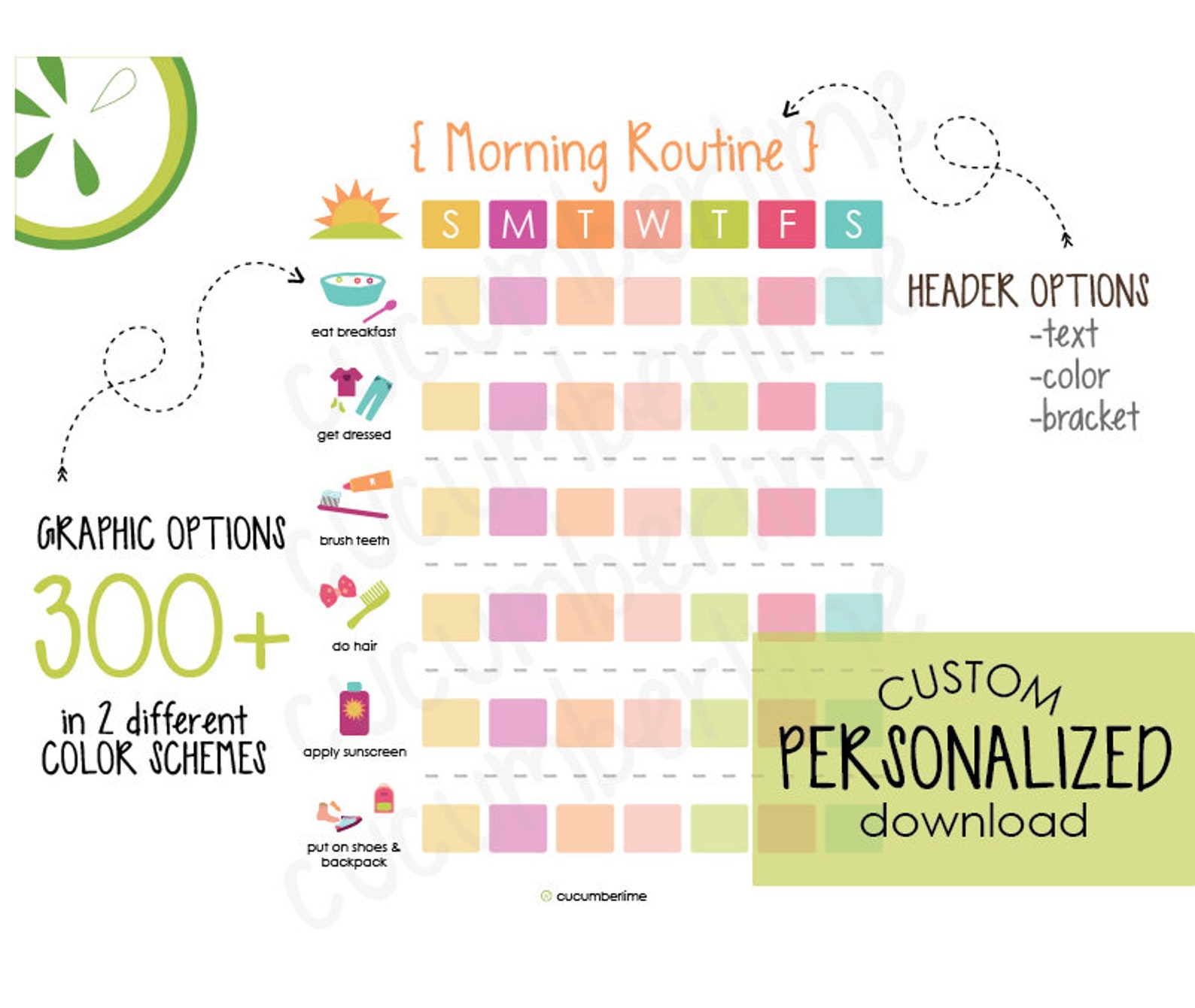 Printable Morning Routine Chart Morning Checklist Visual | Etsy