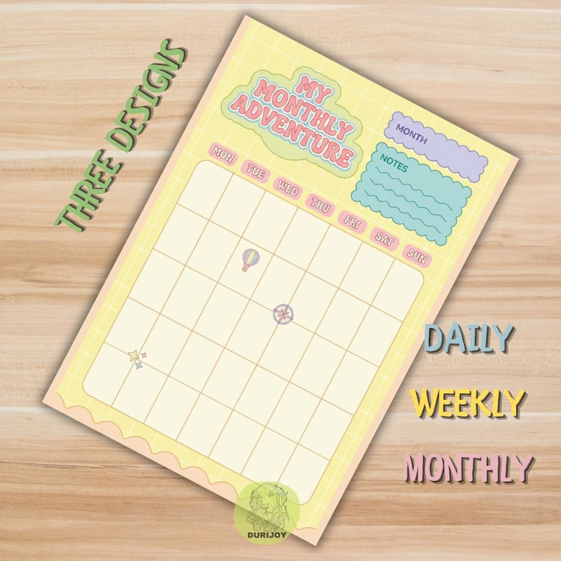 Cute Planner Printable Bundle, Daily Weekly Monthly Planner Set, Kawaii ...