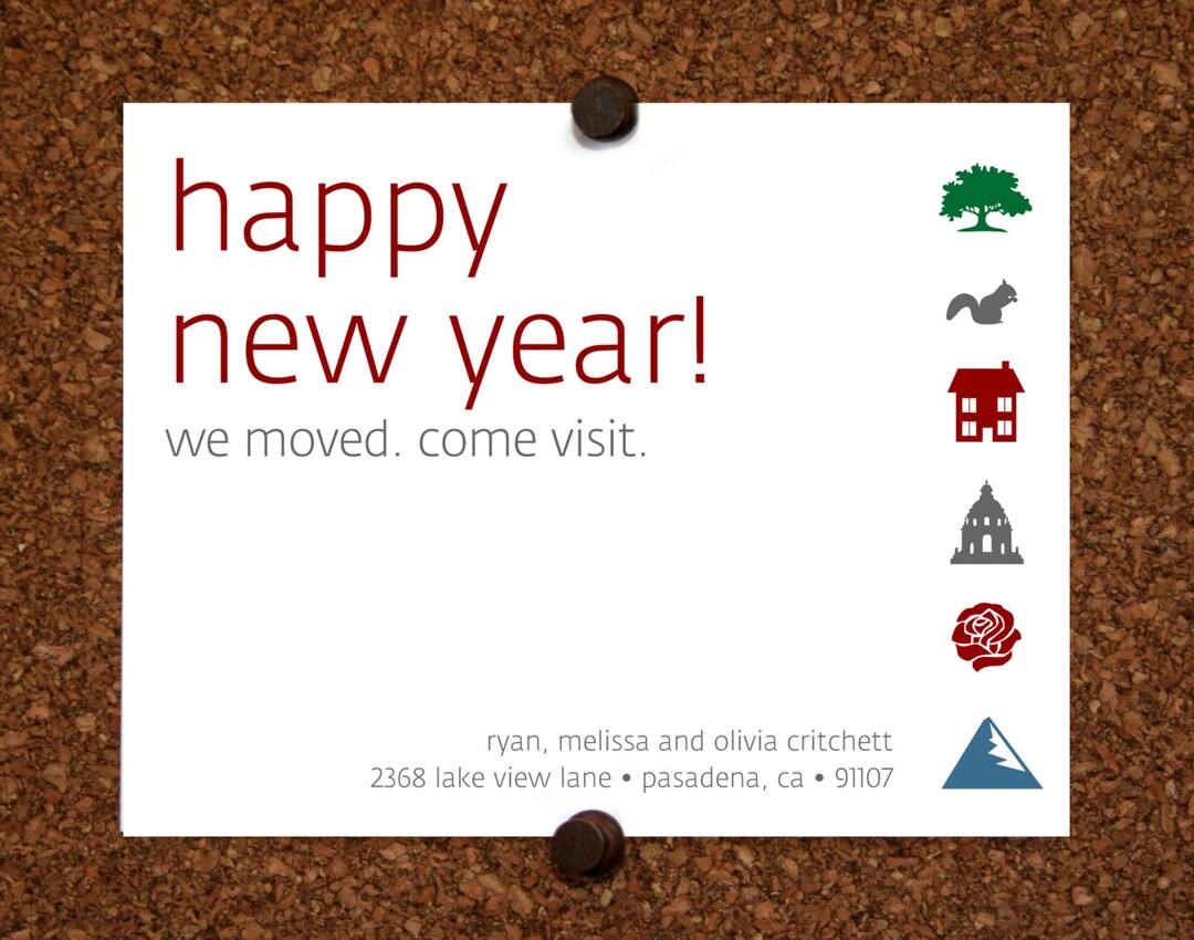 Personalized We Moved Postcards: Happy Holidays, Custom Address (set of ...