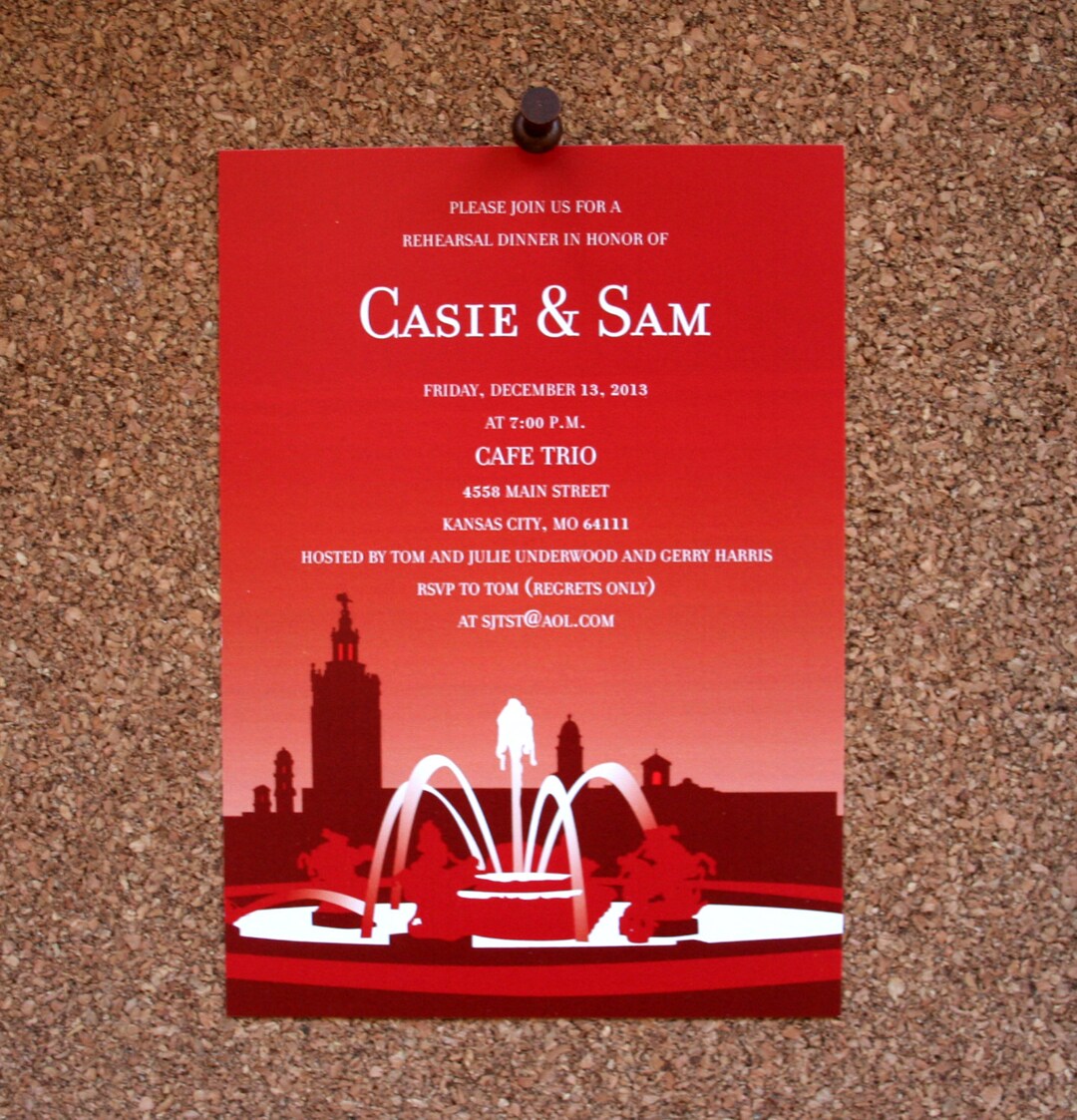 Digital File / Custom Kansas City Plaza Wedding Invitation / Event RSVP ...
