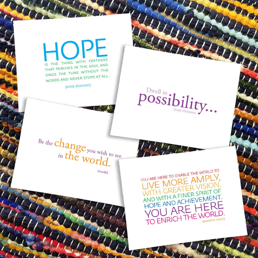 Set of 10 / Custom Inspirational Quote Cards for All Occasions - Etsy