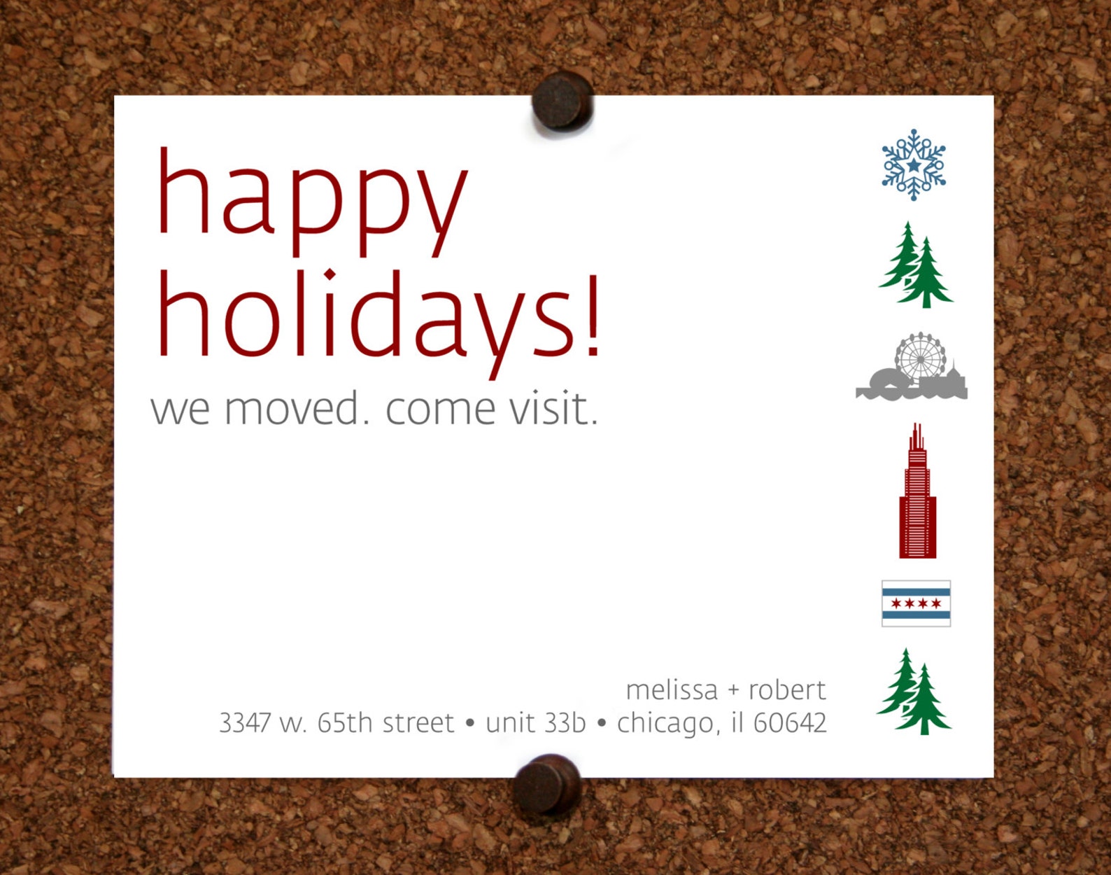 We Moved Cards. Happy Holidays We Moved Come Visit Postcard. - Etsy