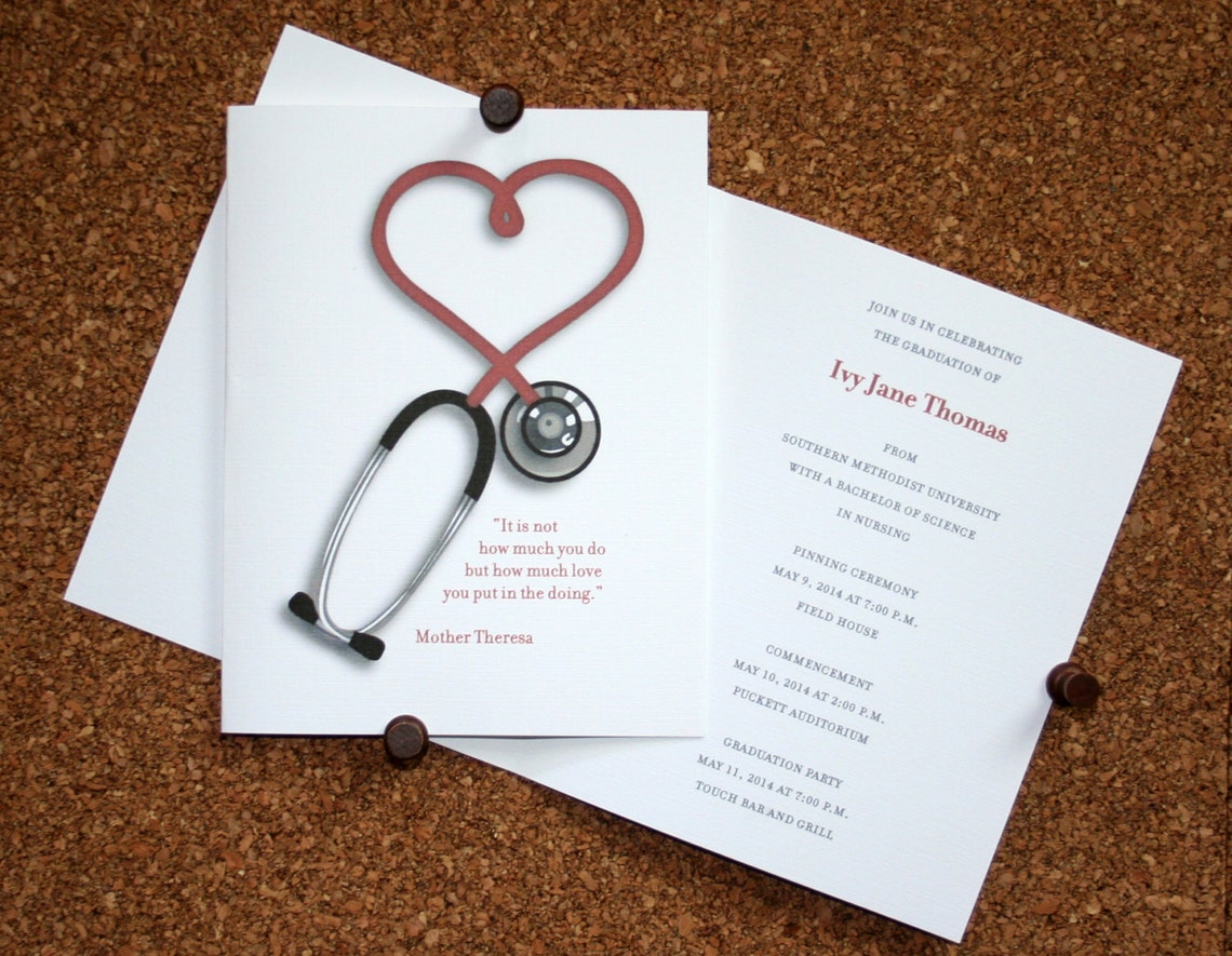 Nursing Graduation Announcement / Set of 10 / Medical School / - Etsy