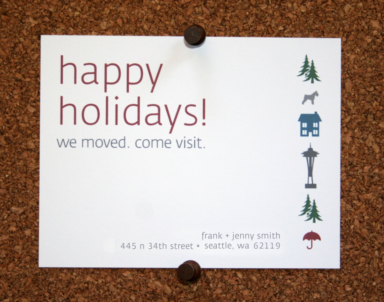 We Moved Cards. Happy Holidays We Moved Come Visit Postcard. - Etsy