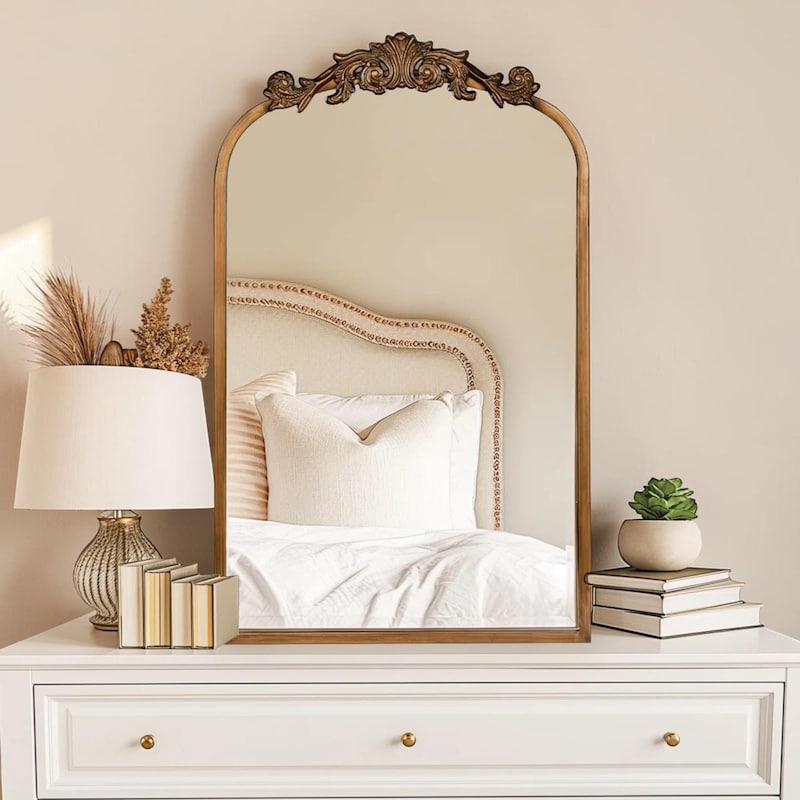 Arched Ornate Gold Mirror - Etsy