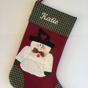 Snowman Stocking, Christmas Stocking With Snowman, Stocking for Boy ...