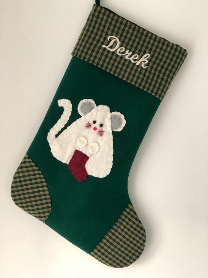 Mouse Stocking Stocking With Christmas Mouse Mouse Christmas - Etsy