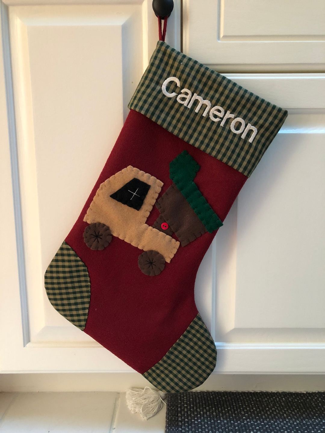 Truck Christmas Stocking, Christmas Stocking With Truck, Stocking With ...