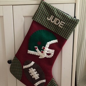 Football Stocking, Football Christmas Stocking, Stocking With Football ...