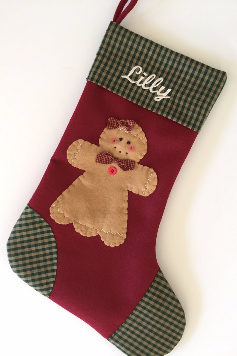 Gingerbread Stocking Gingerbread Girl Stocking Christmas - Etsy