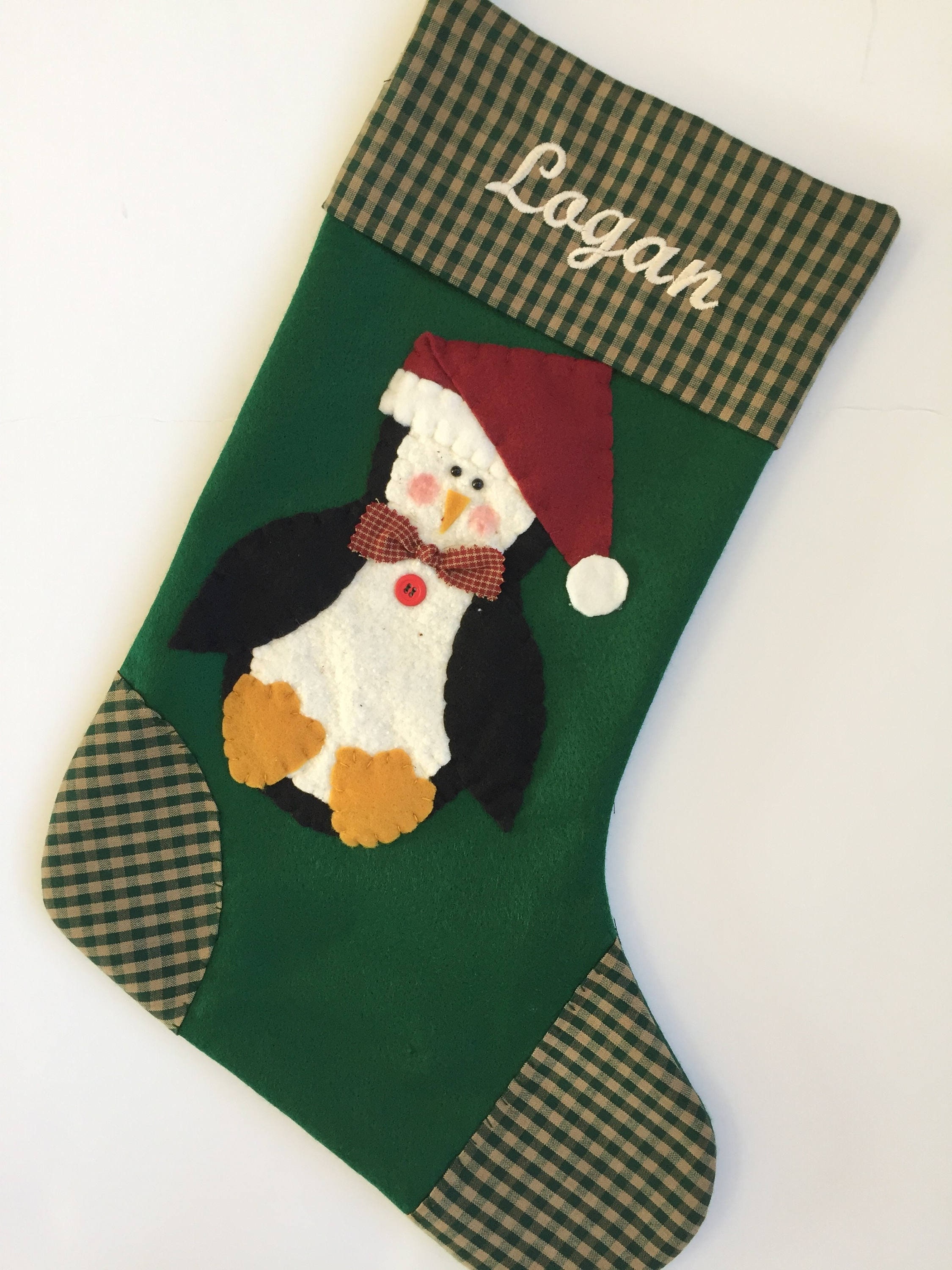 Penguin Stocking Penguin Christmas Stocking Stocking with | Etsy