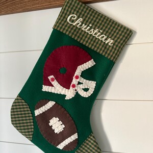 Football Stocking, Football Christmas Stocking, Stocking With Football ...