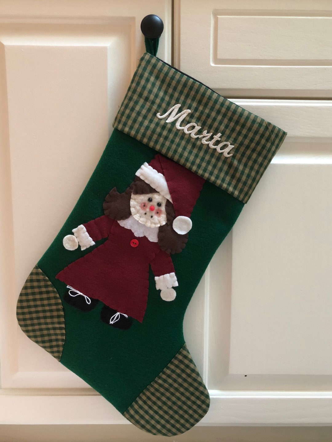 Mrs Claus Stocking, Christmas Stocking With Mrs Claus, Stocking for Mom ...