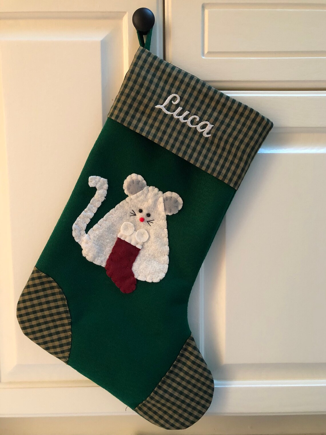 Mouse Stocking Stocking With Christmas Mouse Mouse Christmas | Etsy