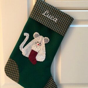 Mouse Stocking, Stocking With Christmas Mouse, Mouse Christmas Stocking ...