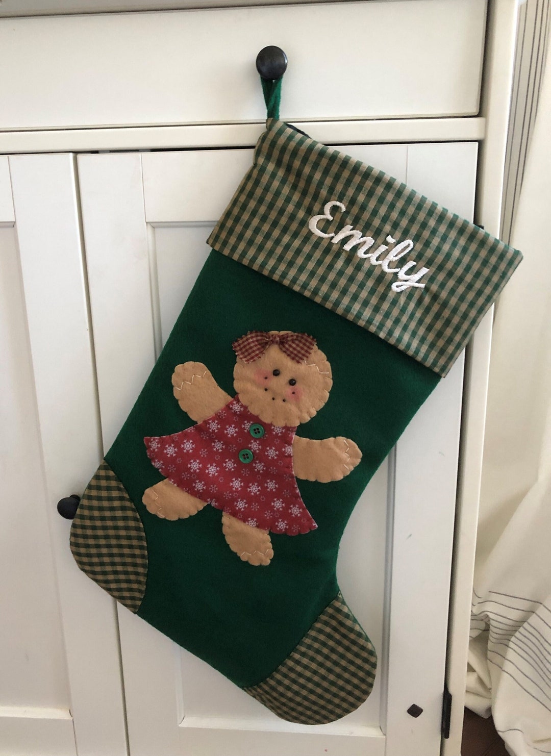 Gingerbread Stocking, Gingerbread Girl Stocking, Christmas Stocking, Stocking With Gingerbread ...