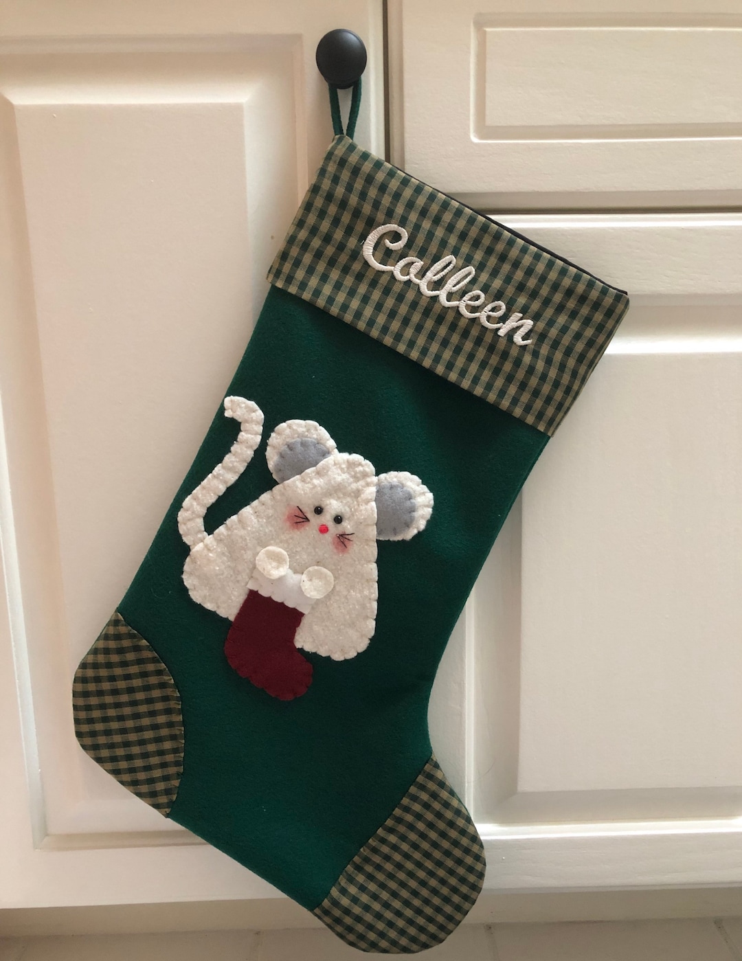 Mouse Stocking, Stocking With Christmas Mouse, Mouse Christmas Stocking ...
